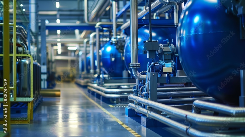 Industrial electrolysis facility featuring advanced blue reactors and ...