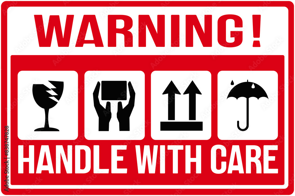 product transport symbols: this side up, handle with care, fragile and ...