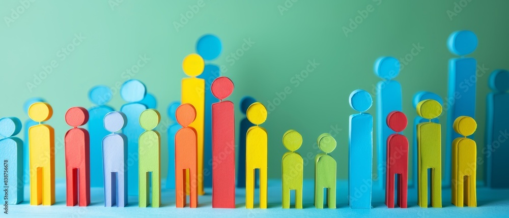Dynamic Population Growth Charts on Textured Paper Background with ...