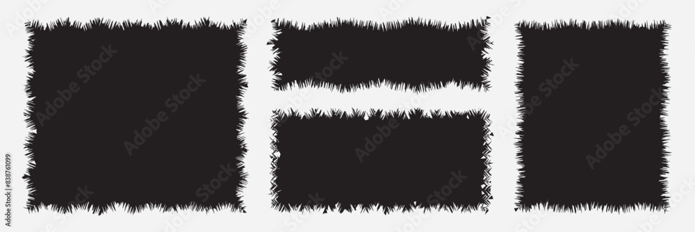 Torn paper with rough edge. Paper rectangle shapes with jagged border ...