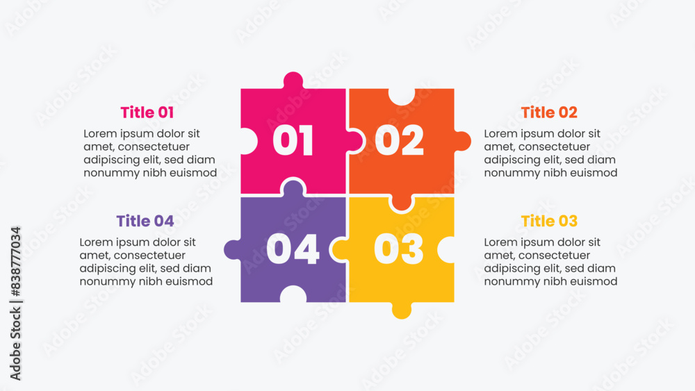 Creative infographic template with puzzle shape. Multicolor business ...
