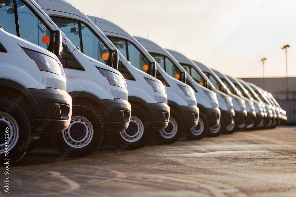 Professional Photography of a branded company vehicle fleet lined up ...