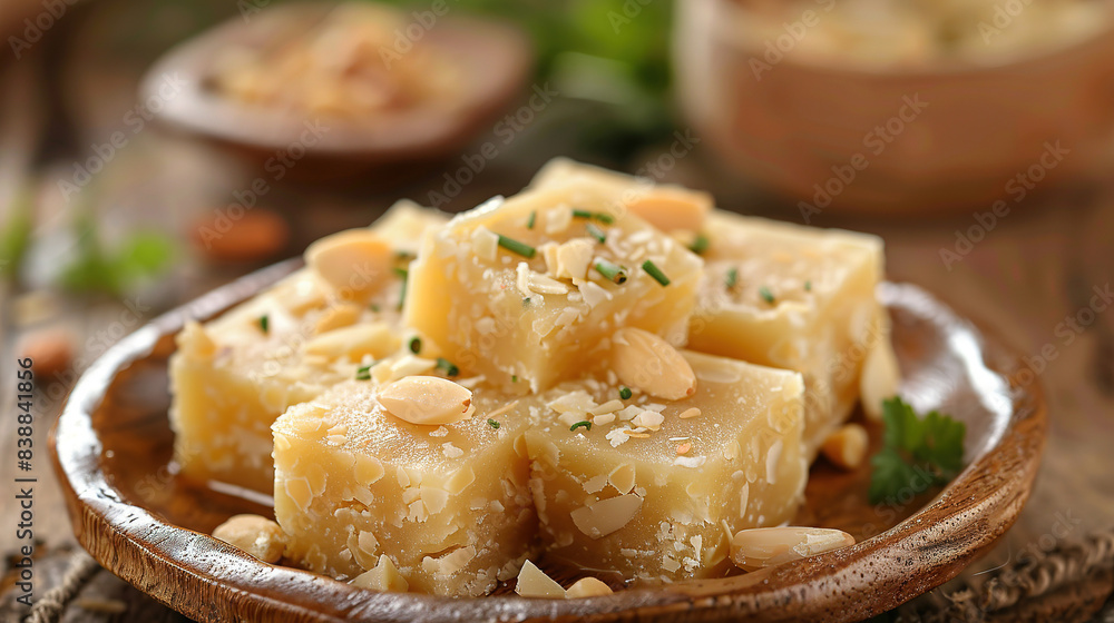 Indian Sweet Food Badam Barfi Also Know As Mithai, barfee, Mawa Barfi ...