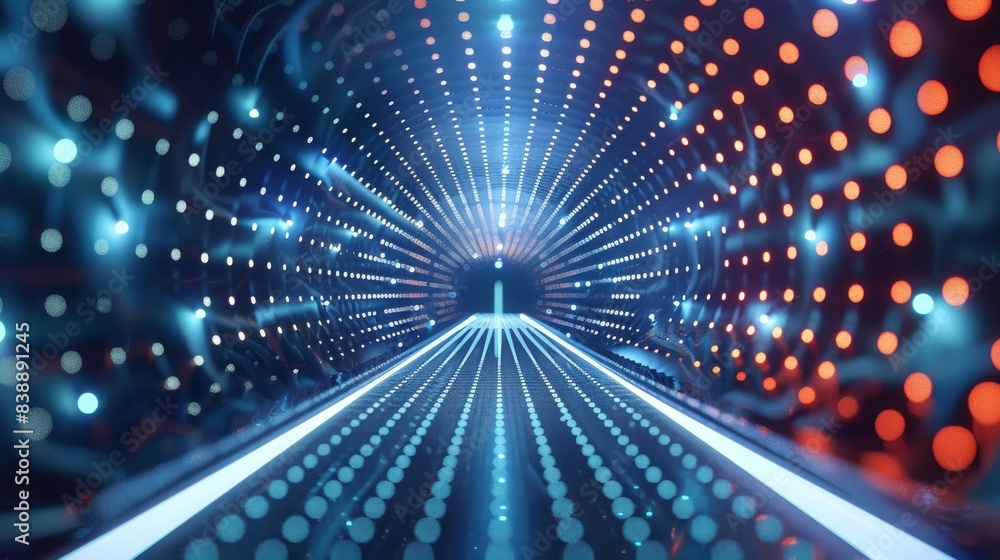 Digital chips, there are looming bridges connecting each other, like ...