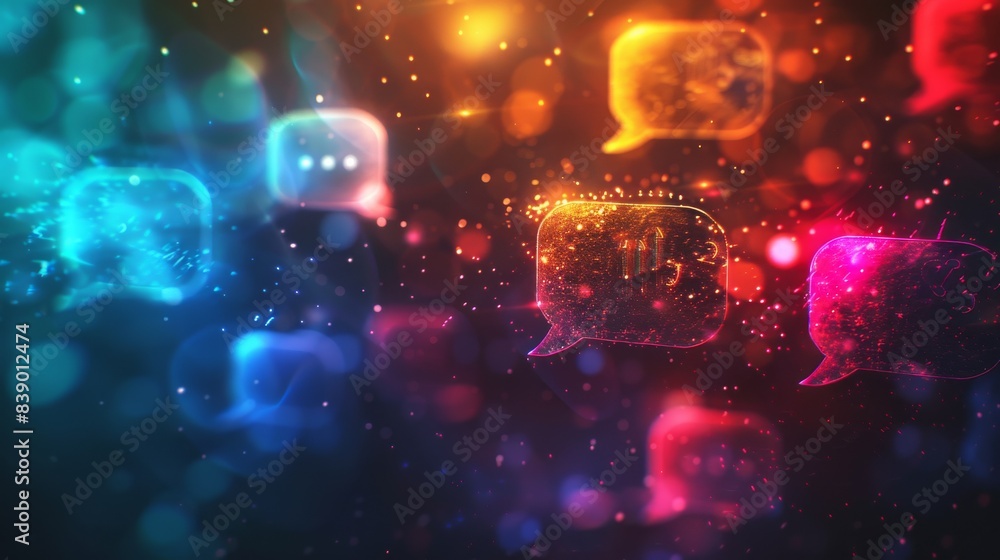 Connected Conversations: Abstract Digital Communication Background with ...