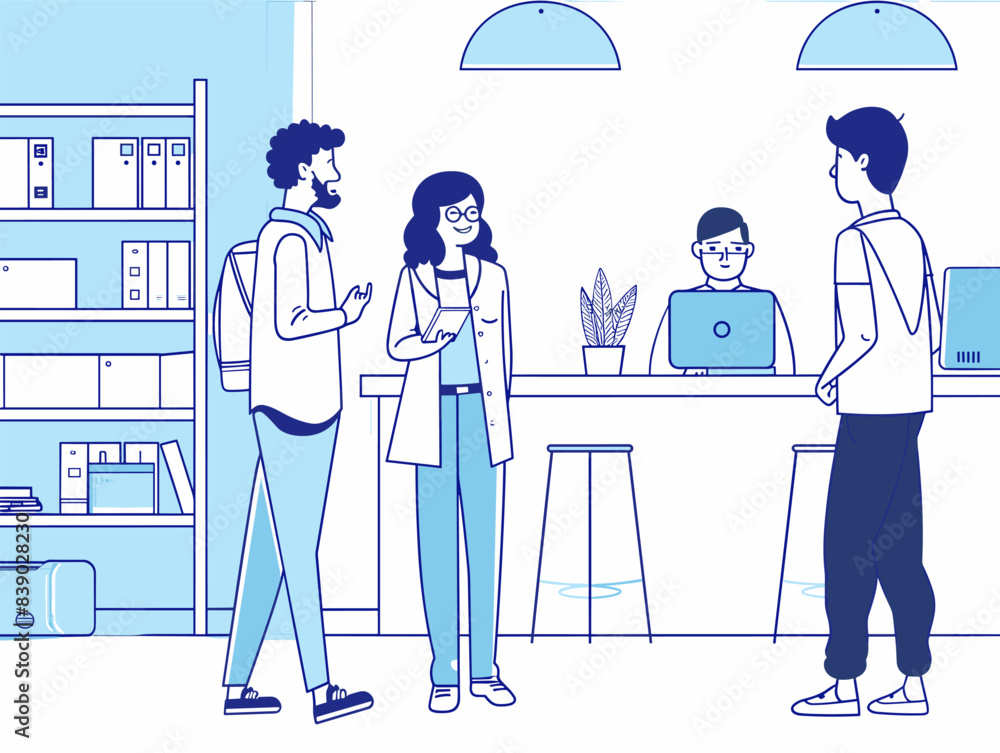 New Hire Orientation: Employee Introduced to the Team Through Animated ...