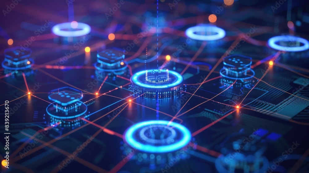 an architectural blueprint of an optical network topology, showing ...