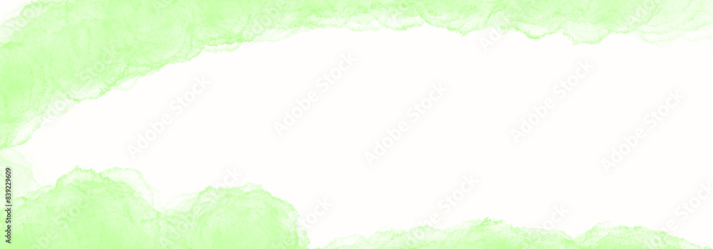 Fresco Brush Texture. Abstract Green Water Stain Frame On Transparent ...