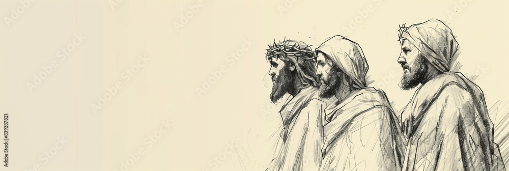 Jesus’ Appearance on the Road to Emmaus, Biblical Illustration of ...