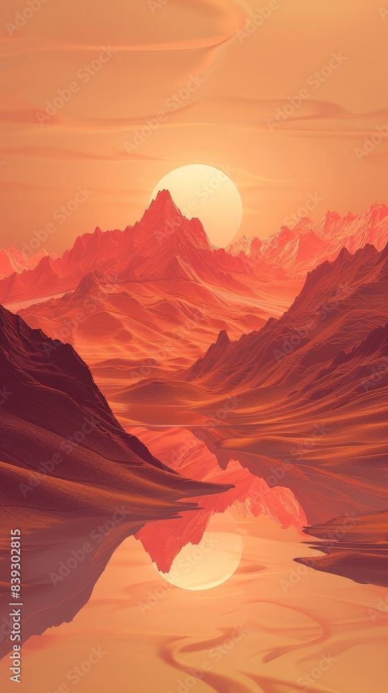 Mirage of Serenity: Surreal Digital Design of Abstract Desert Landscape ...