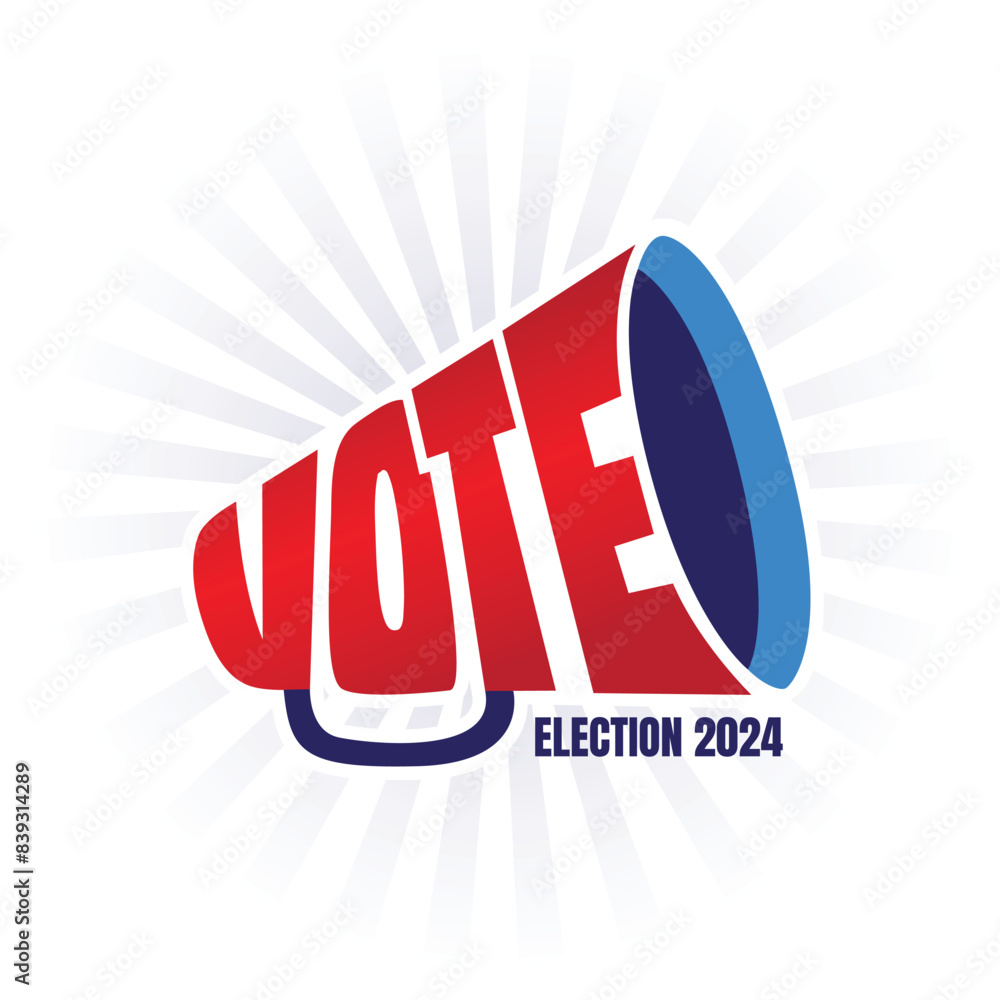 Vote creative concept on a megaphone icon. American Presidential ...