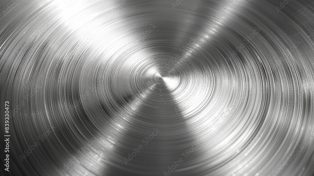 Close-up of a polished metal surface with concentric circular patterns ...