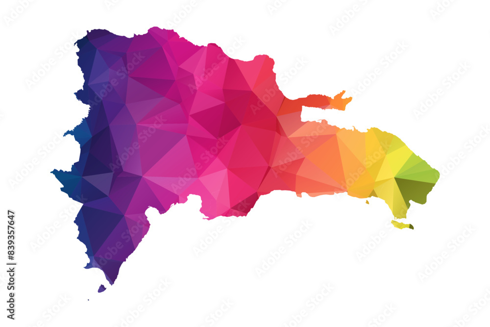 Abstract Polygon Map - Vector illustration Low Poly Color Rainbow ...