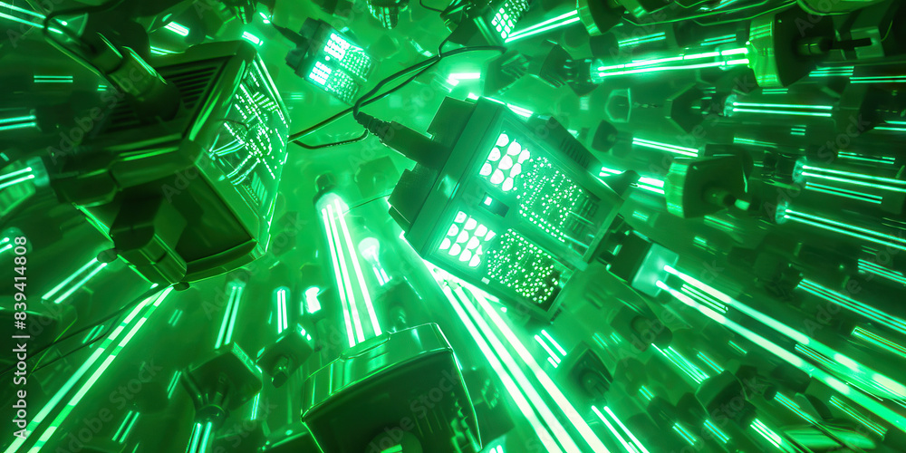 The Labyrinth of Lightspeed: A cluster of flashing modems, blinking ...