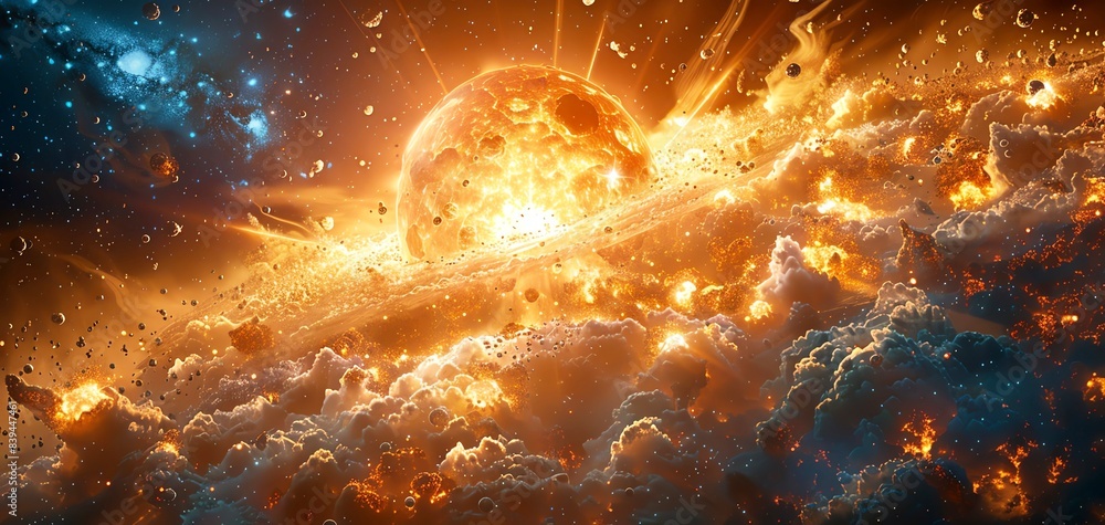 Supernova Explosion A massive supernova explosion with bright colors ...
