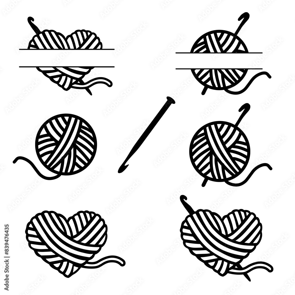 Crochet Svg, Crochet Bundle Svg, Heart Crochet, Hook Svg, Yarn Svg ...