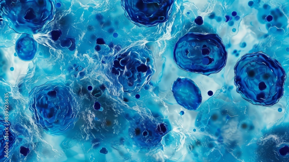 The unique dark blue staining pattern of myeloid cells contrasted ...