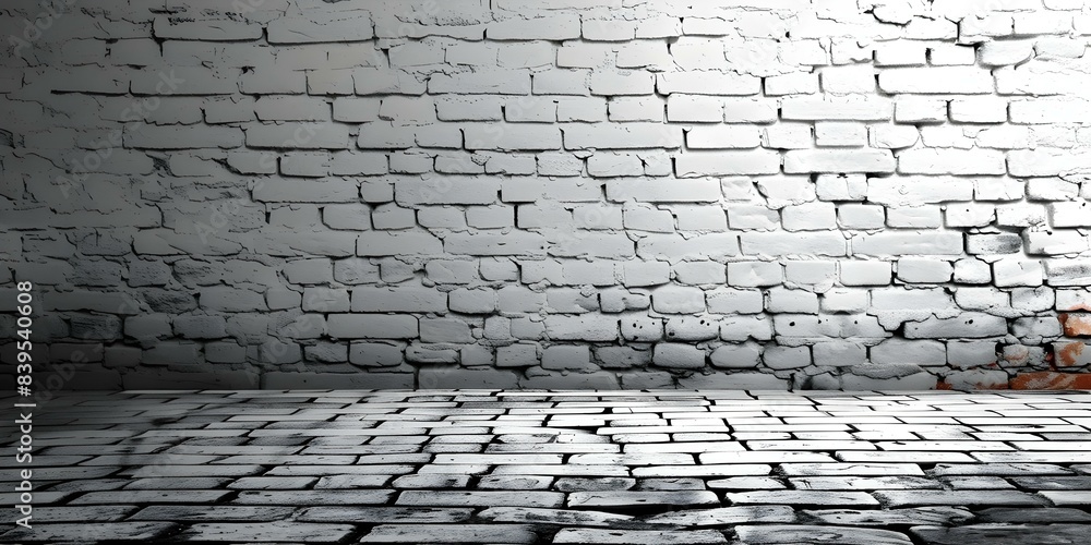 Realistic white brick wall image for photo editing or Zoom backgrounds ...