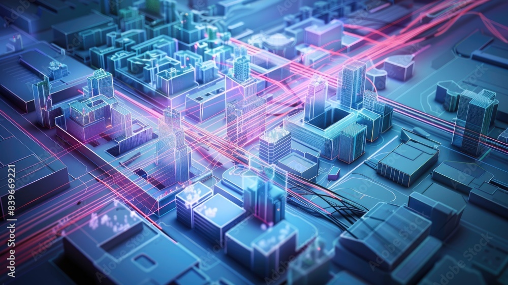 Visualize a cross-sectional view of an urban area showing underground ...