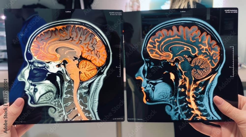 A before and after brain scan comparison showing the positive effects ...