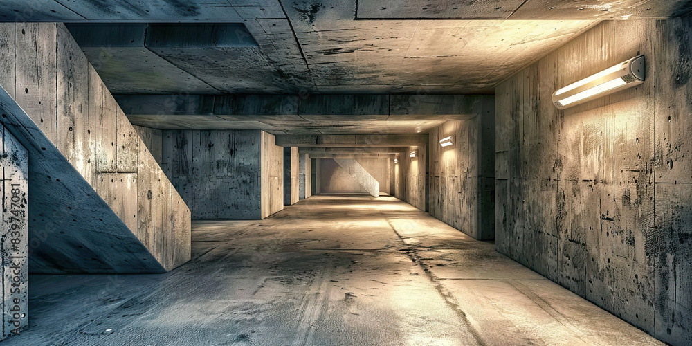 Underground Bunker: A network of concrete tunnels and rooms, designed ...