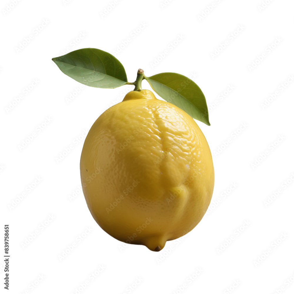 TRANSPARENT PNG ULTRA HD 8K A single, ripe lemon on a transparent ...