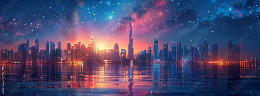 Motion blur photo of real gdp index chart uae- dubai city 5th place ...