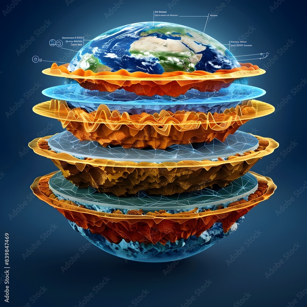 Cross section Infographic Visualization of Earth s Layered Structure ...
