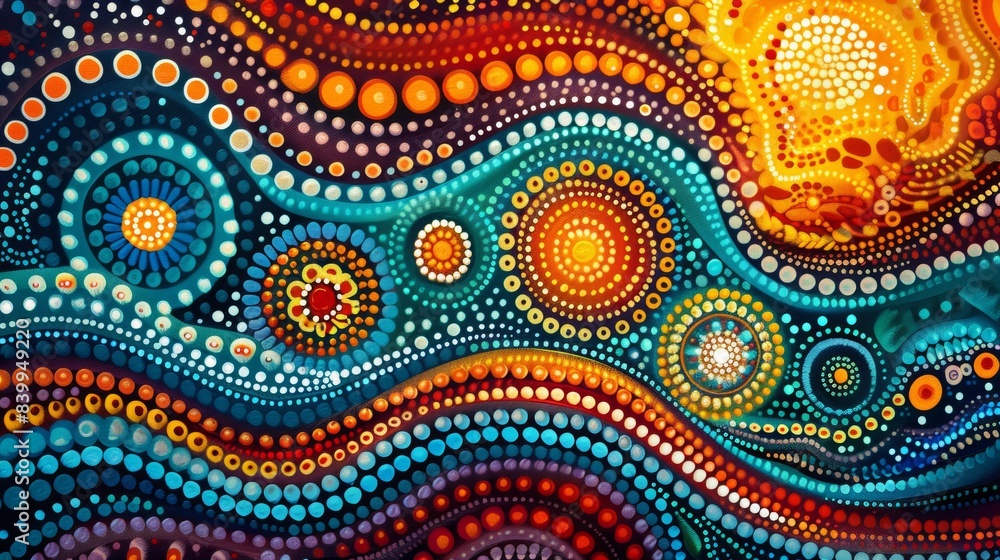 Dot paintings and patterns inspired by Australian Aboriginal art and ...