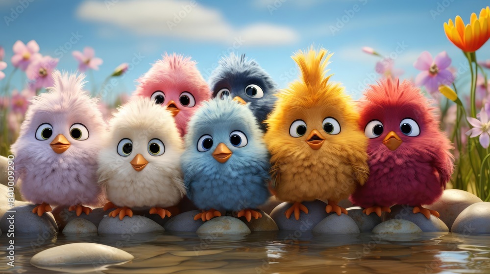Cute Baby Birds Background, Colorful Bird Wallpaper, Adorable Birds, Fluffy Birds, Happy Birds ...