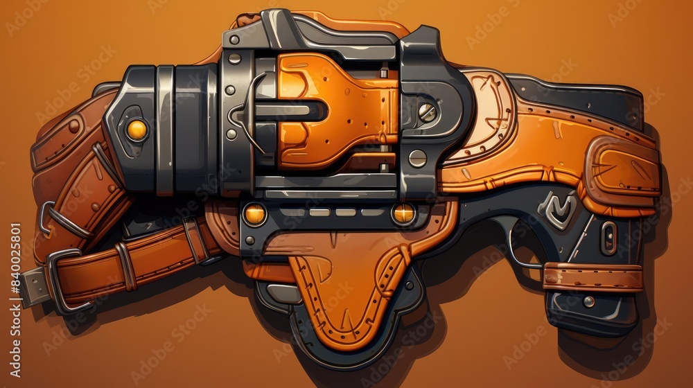 Stock-Illustration „Steampunk Gun Background, Sci-Fi Weapon Wallpaper ...