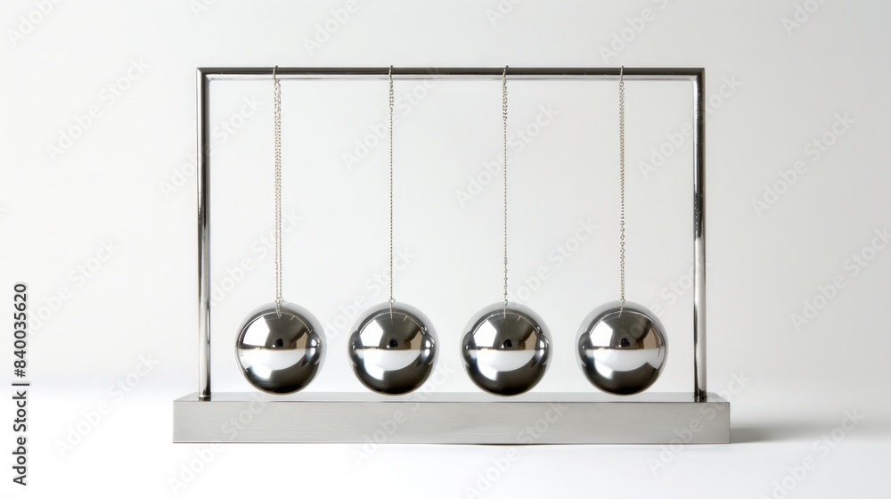 Minimalist style Newton's Cradle with four silver rings. Perfect for ...
