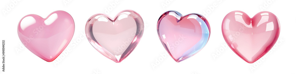 3d transparent glass png element set on transparent background Stock ...