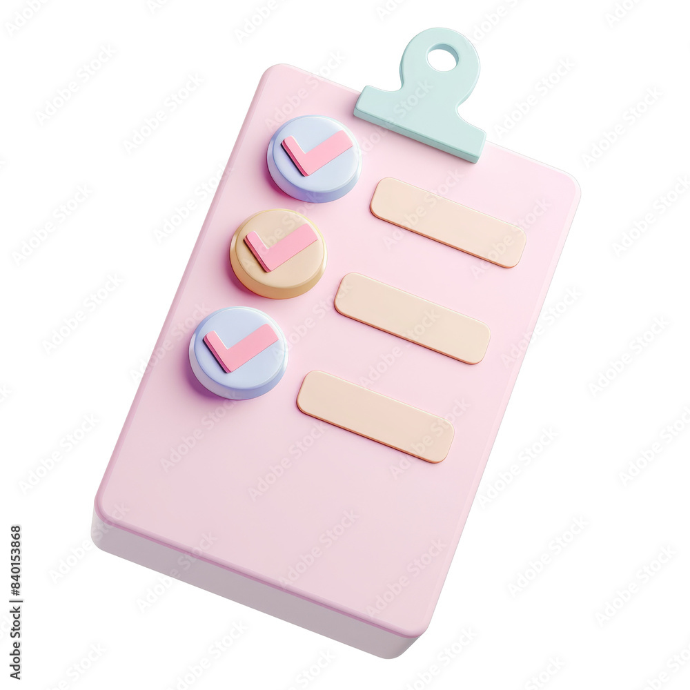 Pastel checklist illustration isolated on transparent background ...