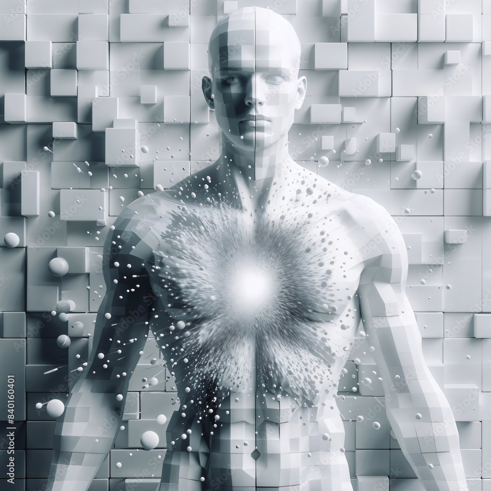 artificial man, concept art Stock Illustration | Adobe Stock