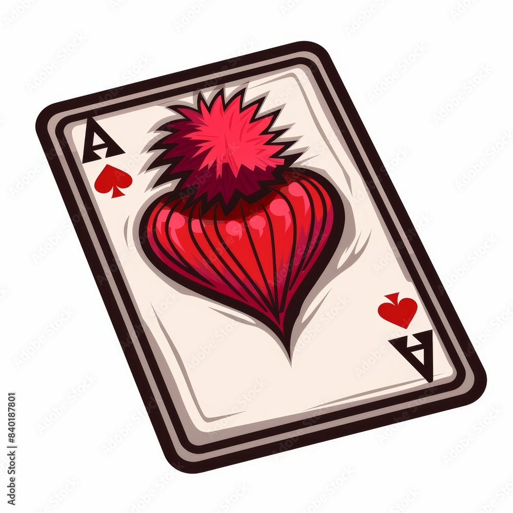 Colored ace of spades playing card suit inside a white circle. The ace ...