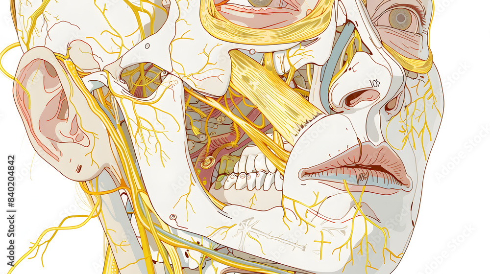 the anatomy and structure of a woman's face Stock Illustration | Adobe ...