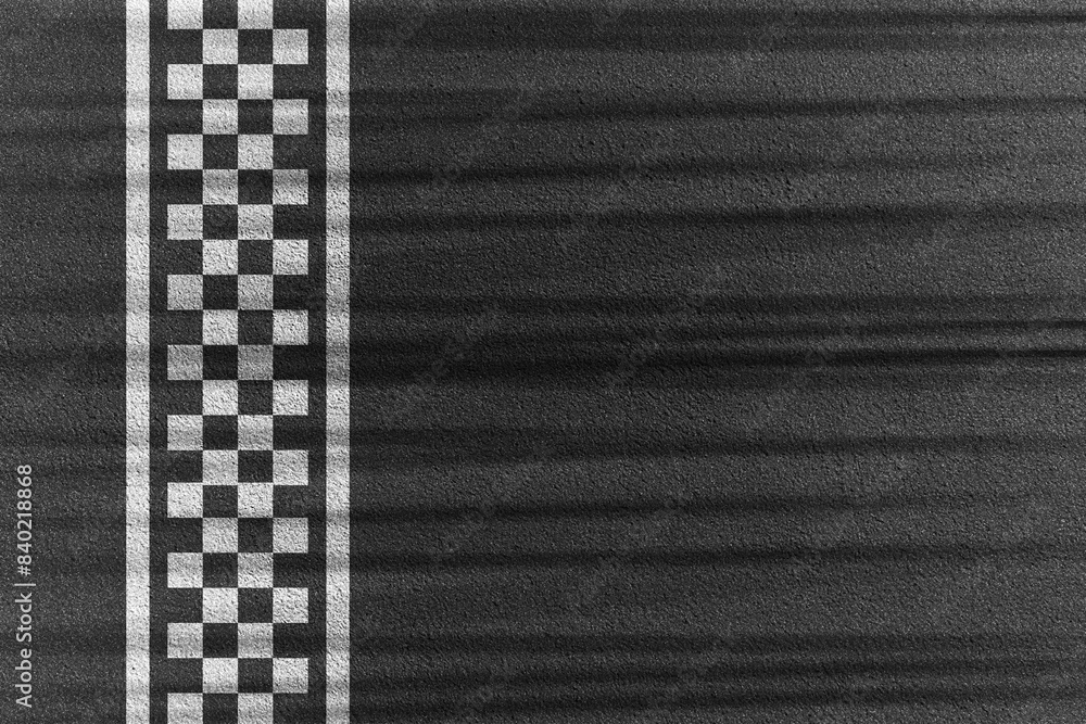 abstract asphalt black Start and Finish grid line for race car in ...