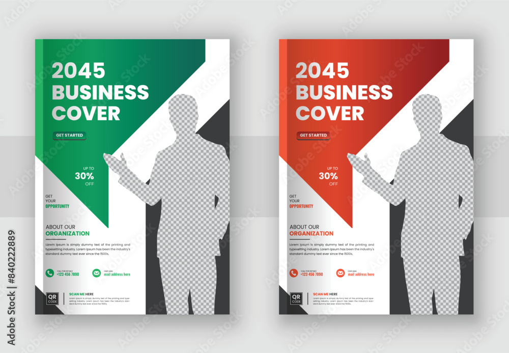 Corporate business book cover and brochure cover page design with A4 ...