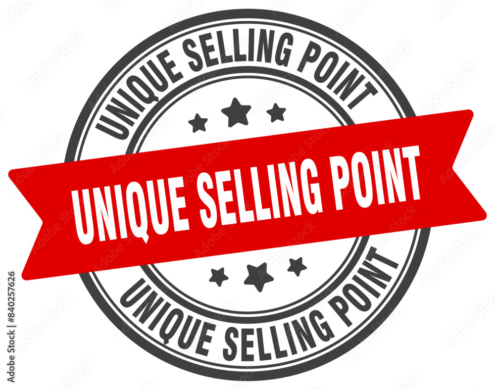 unique selling point stamp. unique selling point label on transparent ...