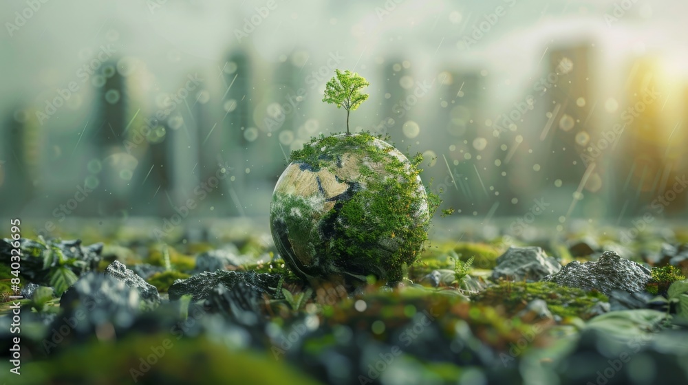 Eco friendly, green company culture concept. Carbon neutral and net ...