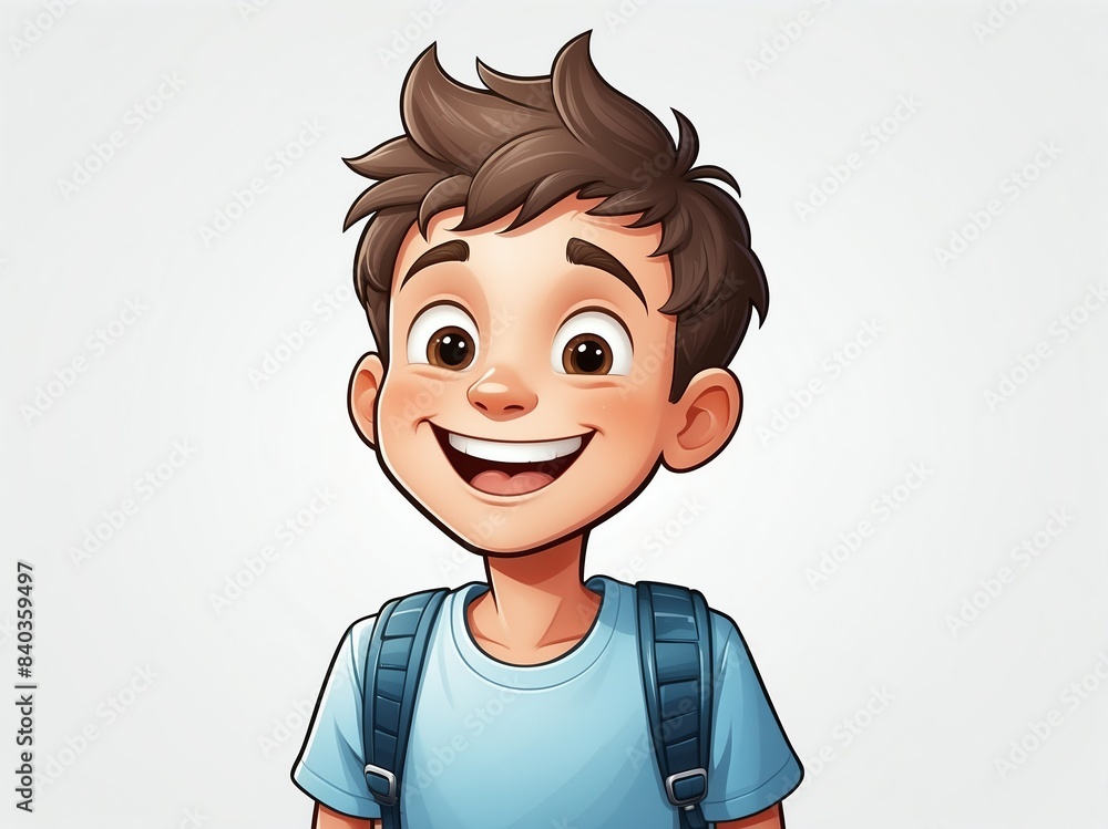 happy boy cartoon clipart on plain white background Stock Illustration ...