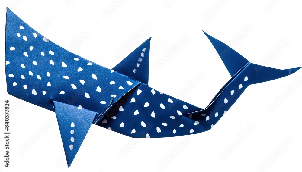 Animal concept paper origami isolated on white background of a whale ...