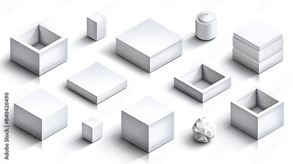 overlay shadow effects on an isolated white background realistic modern ...