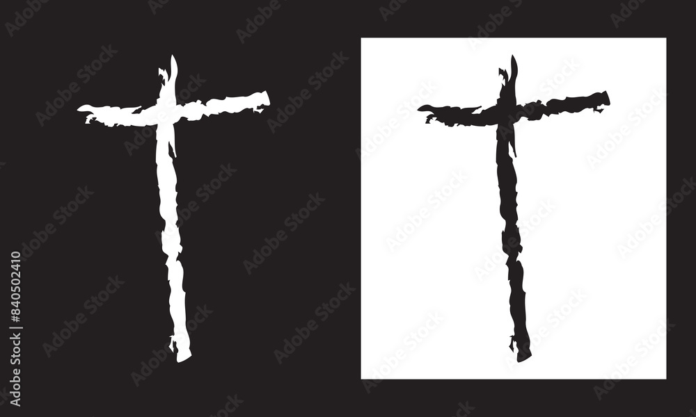 Cross clipart black and white, ash cross, grunge christian cross for ...