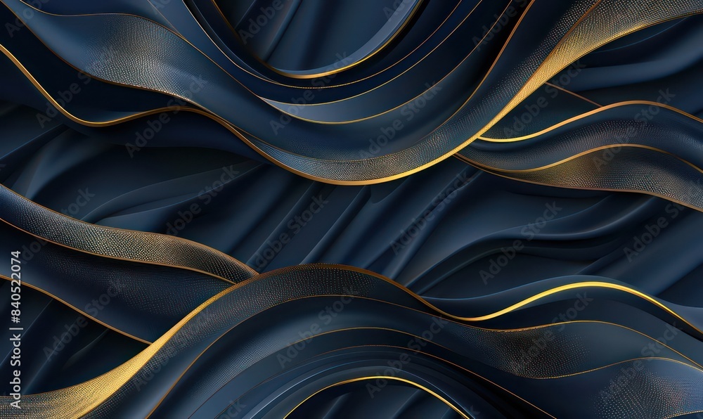 Navy blue Gold abstract wave line arts background . Luxury wallpaper ...