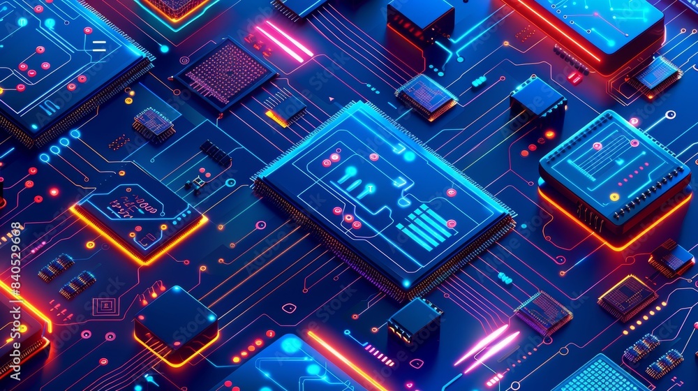 America technology map. Circuit United States of America as an ...