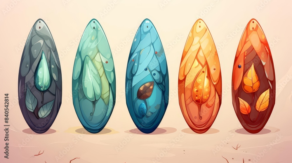 Emerging pupa stage flat design, top view, nature lifecycle theme ...