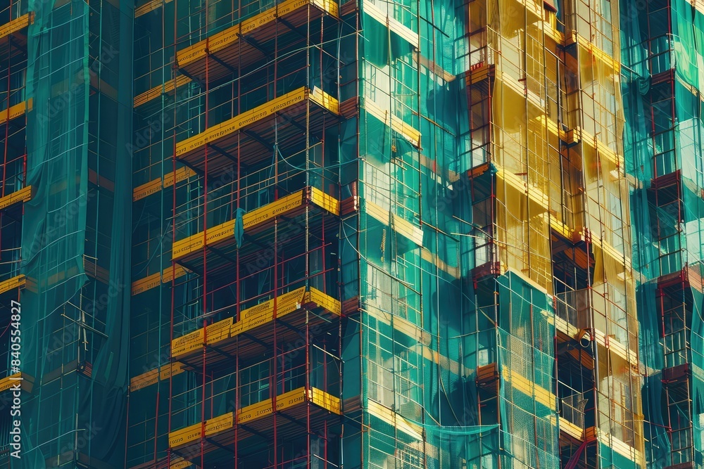 Construction site. Construction, renovation of high-rise residential ...