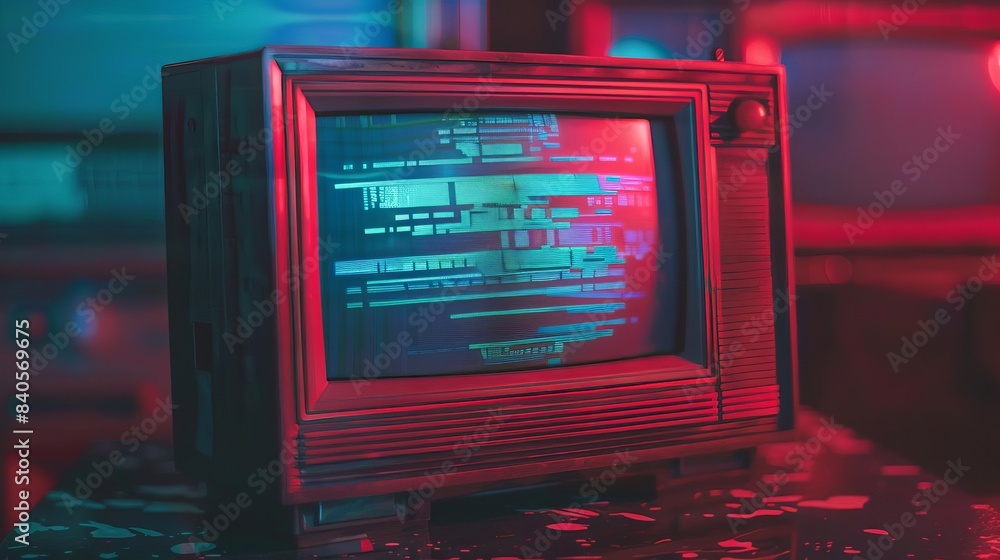 retro 80s vhs glitch effect with static noise and scanlines vintage tv ...